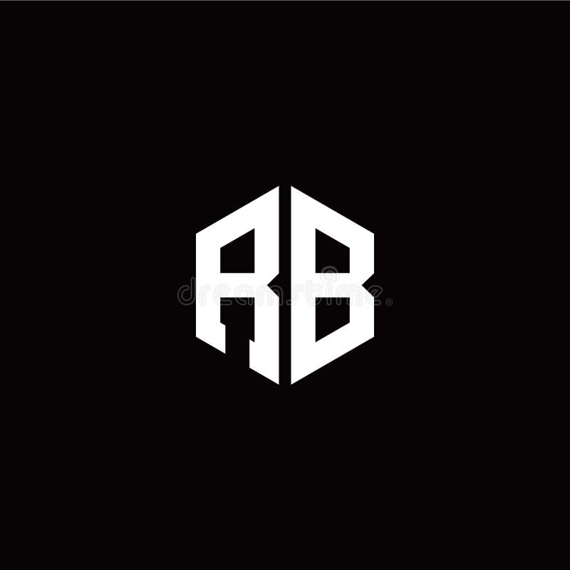 Initial R B Letter with Polygon Modern Style Logo Template Vector Stock ...