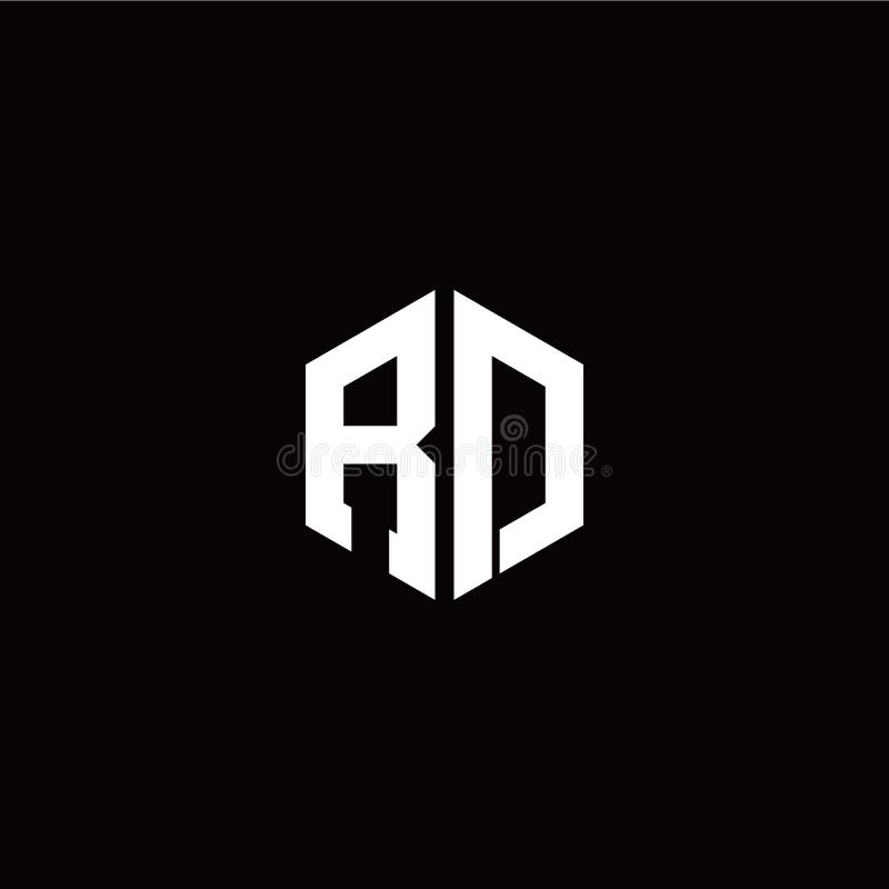 Initial R D Letter with Polygon Modern Style Logo Template Vector Stock ...