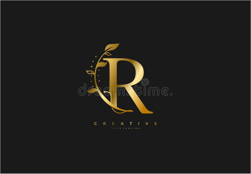 Initial R Letter Linked Swoosh Rounded Monogram Logotype Stock Vector ...