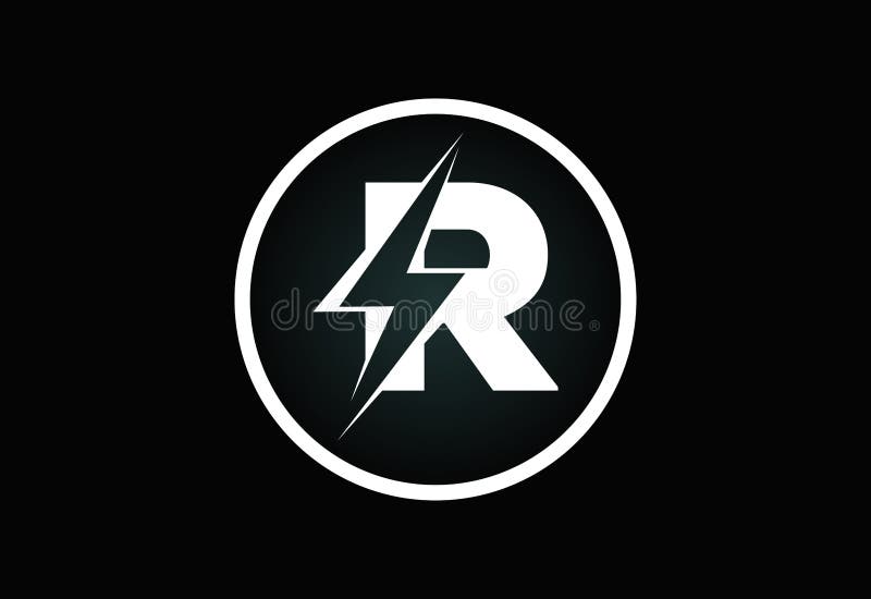 Initial R Letter Logo Design with Lighting Thunder Bolt. Electric Bolt ...