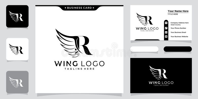 Initial R Letter Logo and Wings Symbol. Wings Design Element, Initial ...