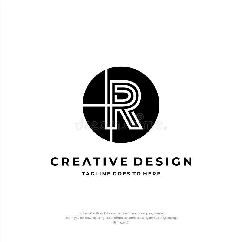 Initial R Letter R Logo Circle Creative Design Stock Vector ...