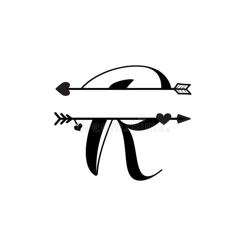 Initial R Love Monogram Split Letter Vector Isolated Stock Vector ...