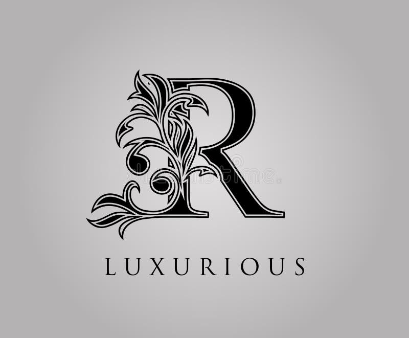 Initial R Luxury Logo Icon. Classic Floral R Letter Logo Design Vector ...