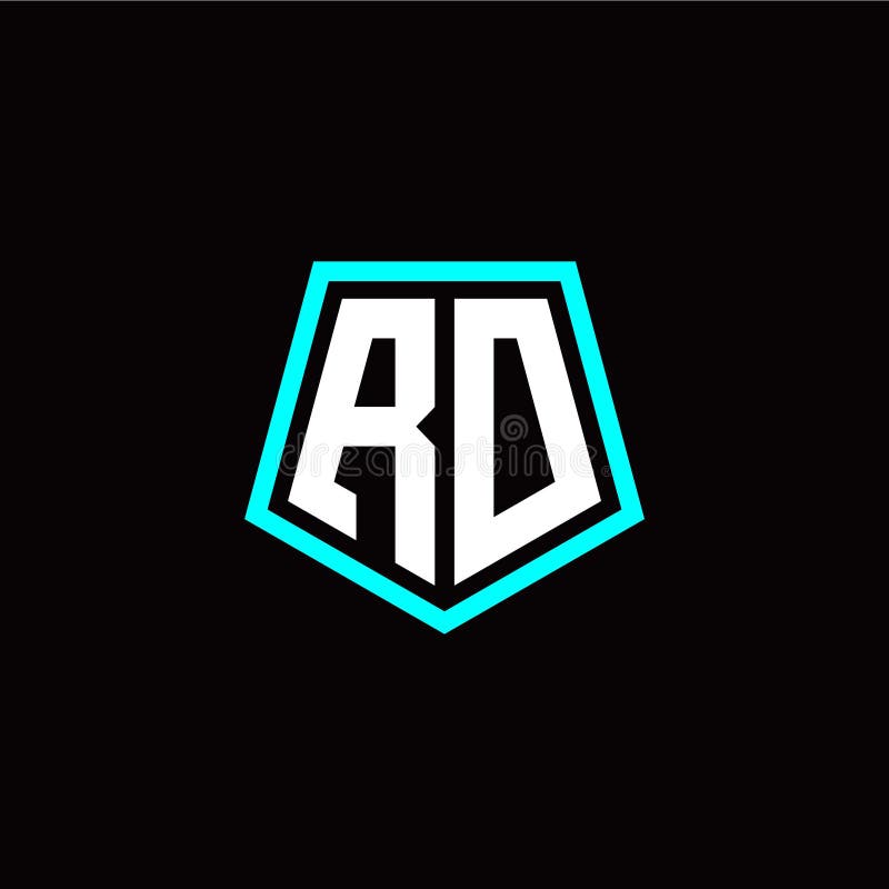 Initial R O Letter with Polygon Modern Style Logo Template Vector Stock ...