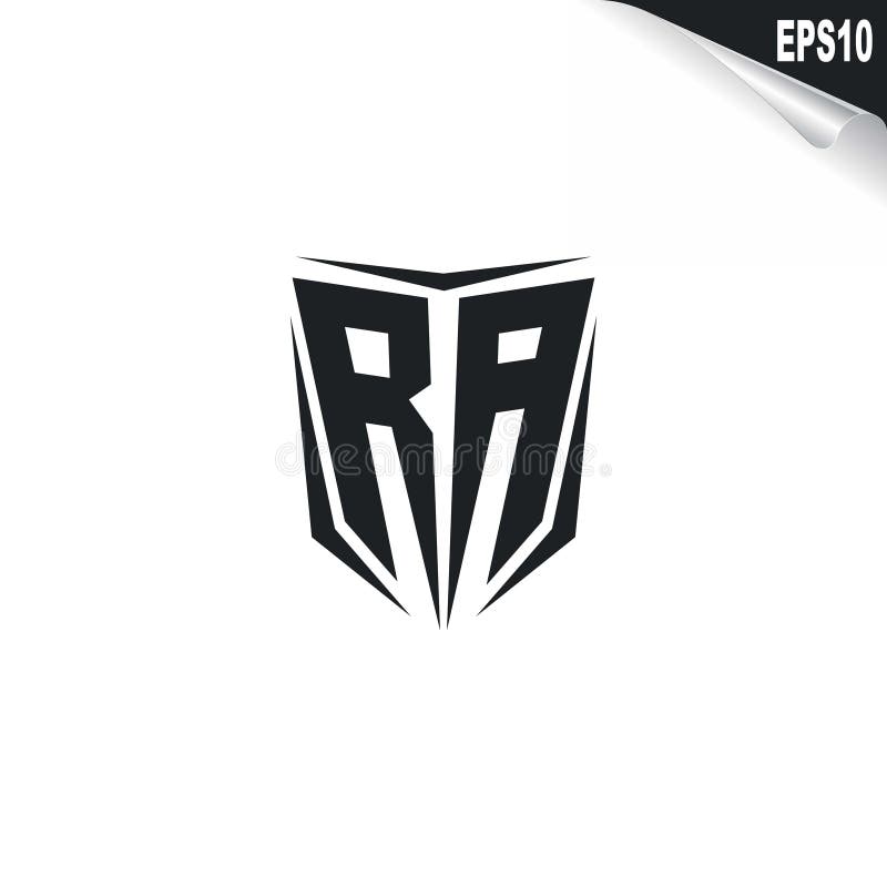 Initial RA Logo Design with Shield Style, Logo Business Branding Stock ...