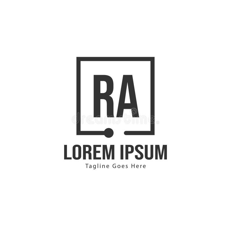 Initial RA Logo Template with Modern Frame. Minimalist RA Letter Logo ...