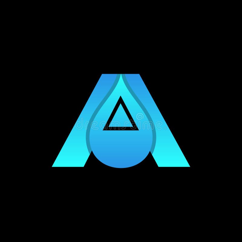 Initial a Rain Drop Simple Business Creative Design Logo Stock ...
