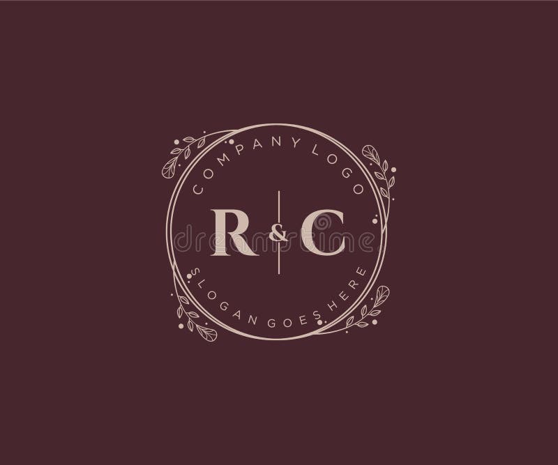 Initial RC Letters Decorative Luxury Wedding Logo Stock Vector ...
