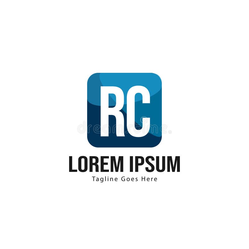 Initial RC Logo Template with Modern Frame. Minimalist RC Letter Logo ...