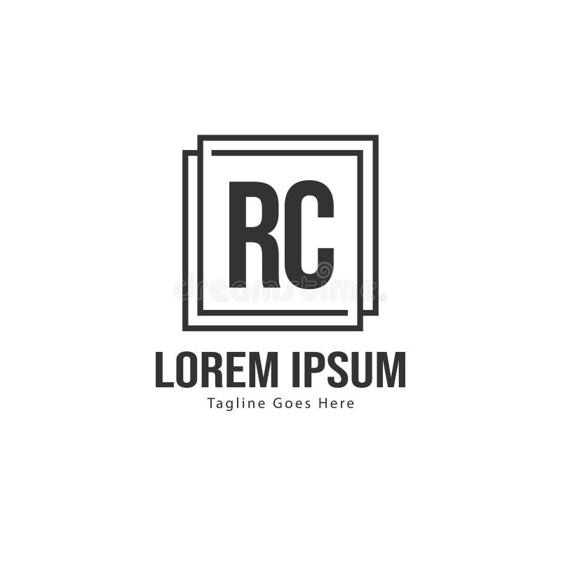Initial RC Logo Template with Modern Frame. Minimalist RC Letter Logo ...