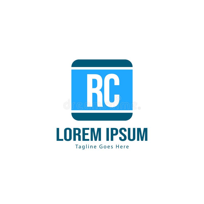 Initial RC Logo Template with Modern Frame. Minimalist RC Letter Logo ...