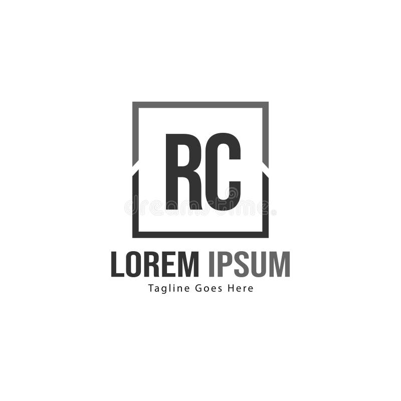 Initial RC Logo Template with Modern Frame. Minimalist RC Letter Logo ...