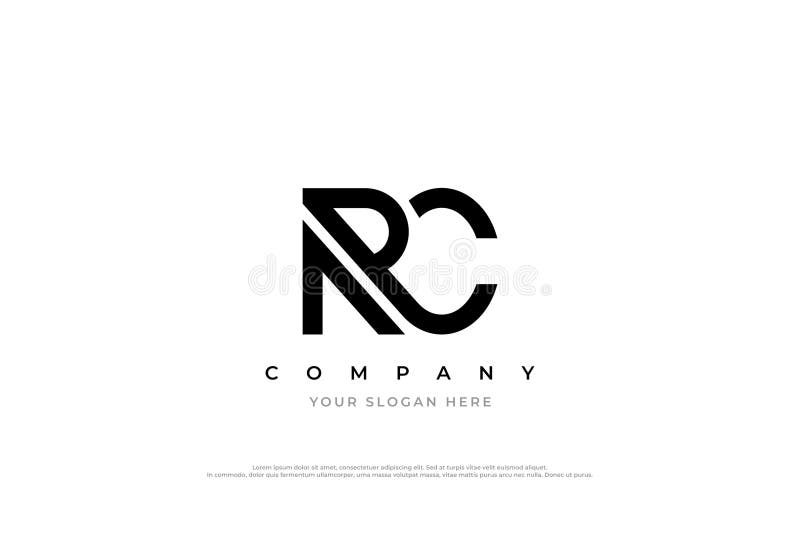 Initial RC Monogram Logo Design Stock Illustration - Illustration of ...