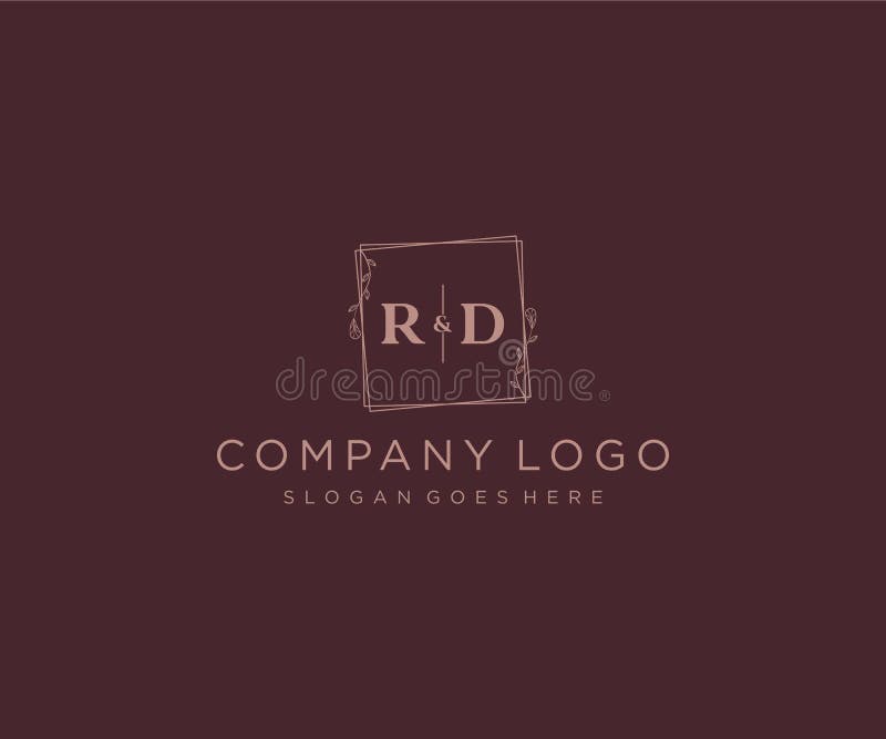 Initial RD Letters Decorative Luxury Wedding Logo Stock Vector ...