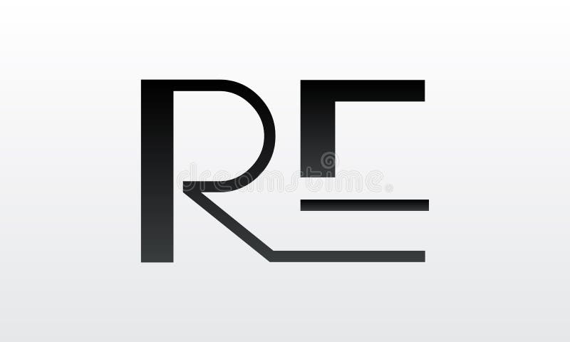 Initial Re Letter Logo with Creative Modern Business Typography Vector ...