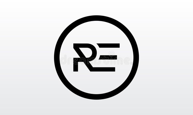 Initial Re Letter Logo with Creative Modern Business Typography Vector ...