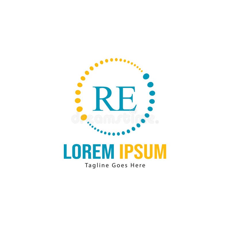 Initial RE Logo Template with Modern Frame. Minimalist RE Letter Logo ...