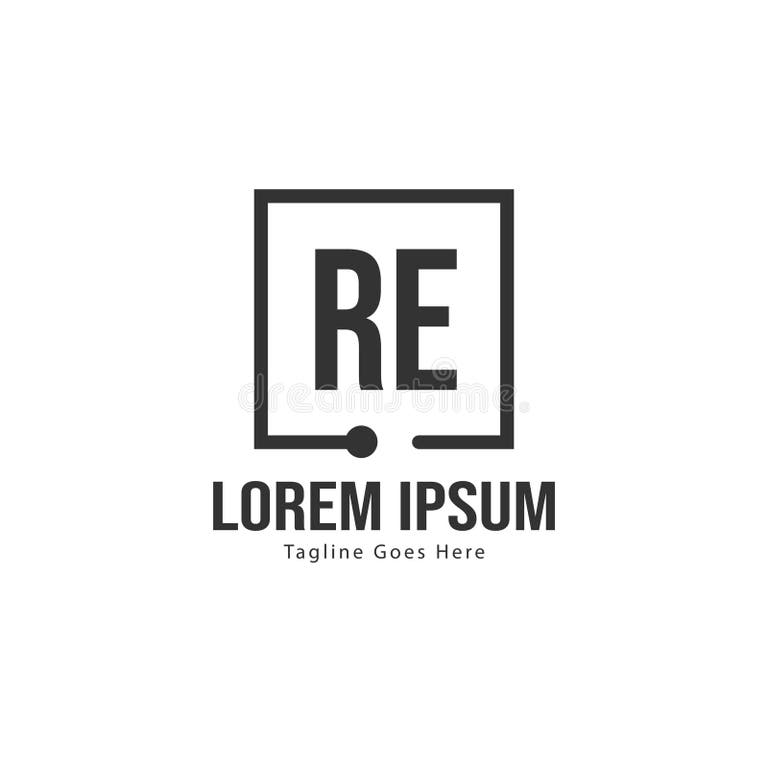 Initial RE Logo Template with Modern Frame. Minimalist RE Letter Logo ...