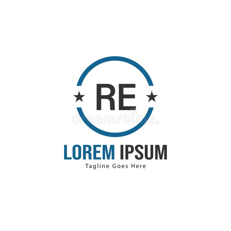 Initial RE Logo Template with Modern Frame. Minimalist RE Letter Logo ...
