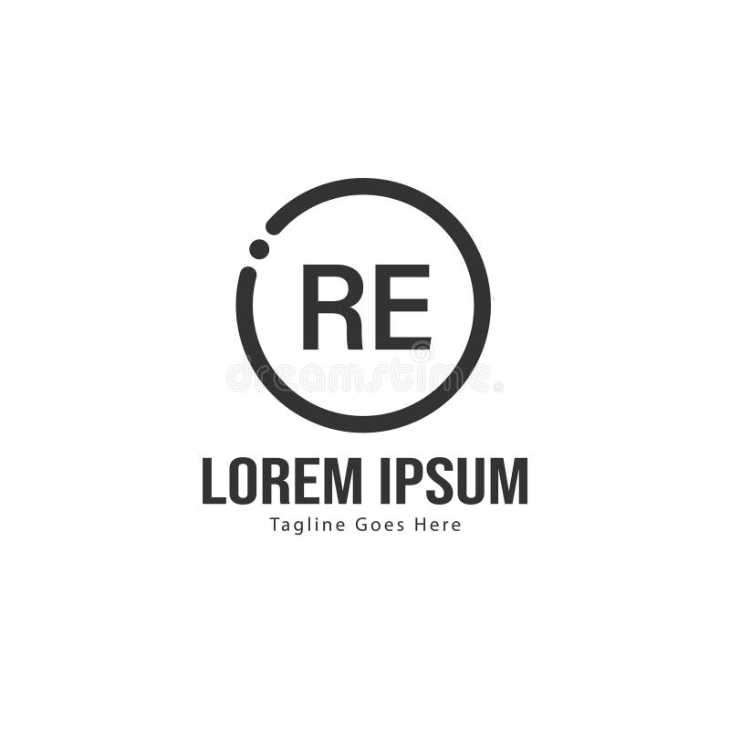 Initial RE Logo Template with Modern Frame. Minimalist RE Letter Logo ...