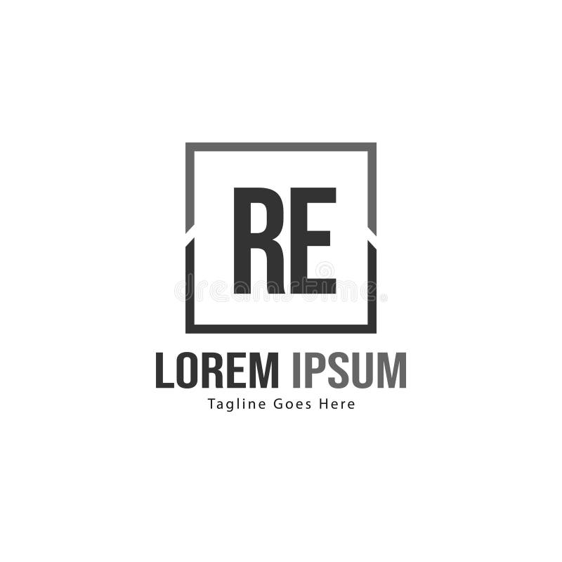 Initial RE Logo Template with Modern Frame. Minimalist RE Letter Logo ...