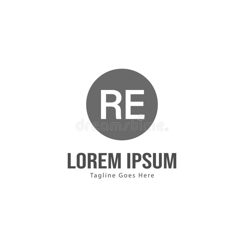 Initial RE Logo Template with Modern Frame. Minimalist RE Letter Logo ...