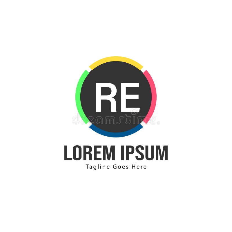 Initial RE Logo Design Vector Stock Vector - Illustration of stylish ...