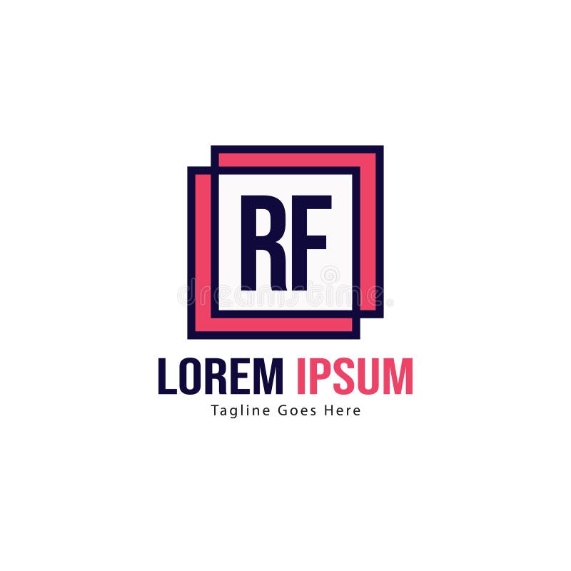 Initial RF Logo Template with Modern Frame. Minimalist RF Letter Logo ...
