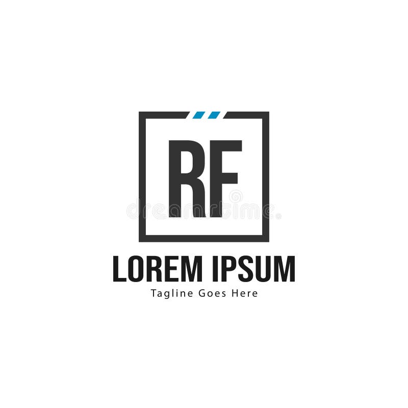 Initial RF Logo Template with Modern Frame. Minimalist RF Letter Logo ...