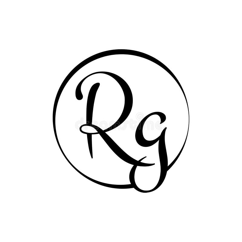Initial Rg Letter Logo Design Vector Template. Abstract Script Letter ...