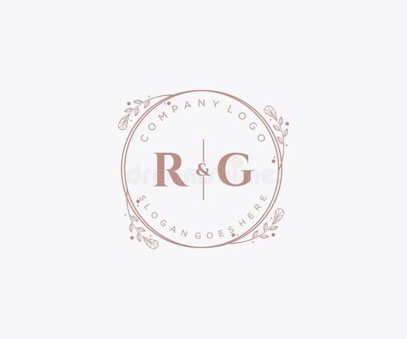Initial RG Letters Decorative Luxury Wedding Logo Stock Vector ...