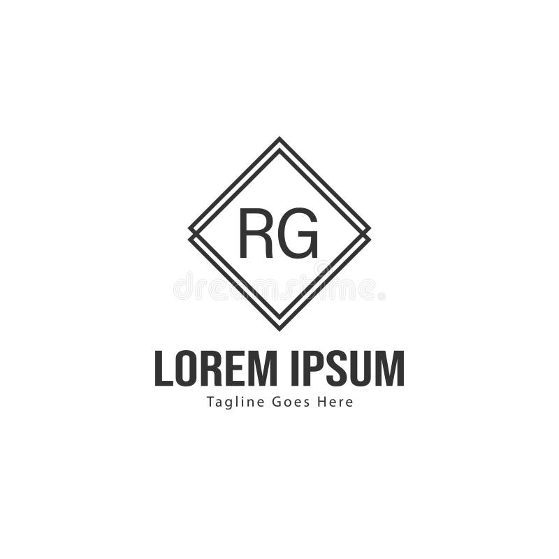 Initial RG Logo Template with Modern Frame. Minimalist RG Letter Logo ...