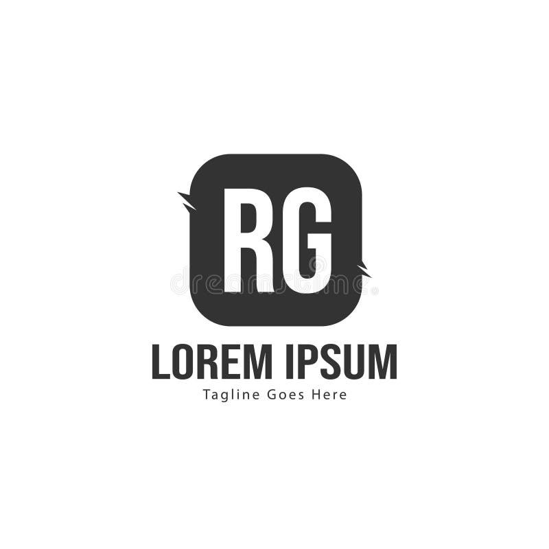 Initial RG Logo Template with Modern Frame. Minimalist RG Letter Logo ...