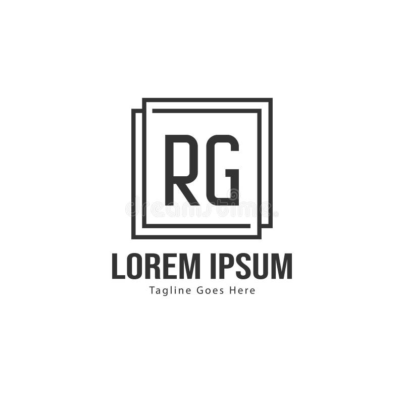 Initial RG Logo Template with Modern Frame. Minimalist RG Letter Logo ...