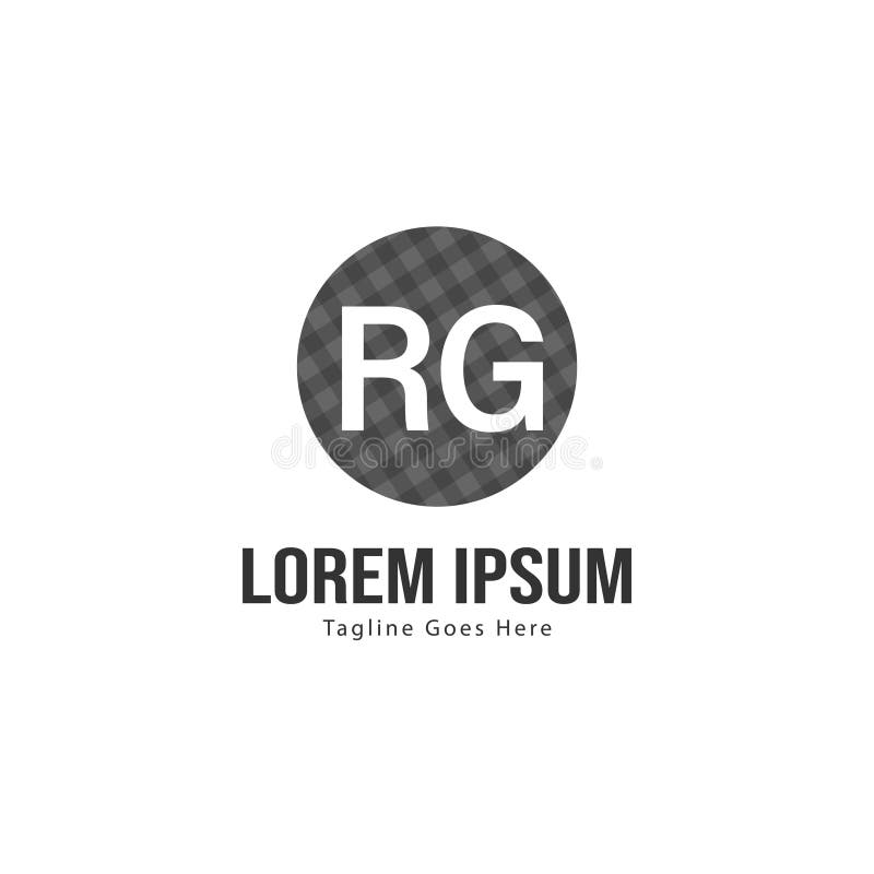 Initial RG Logo Template with Modern Frame. Minimalist RG Letter Logo ...