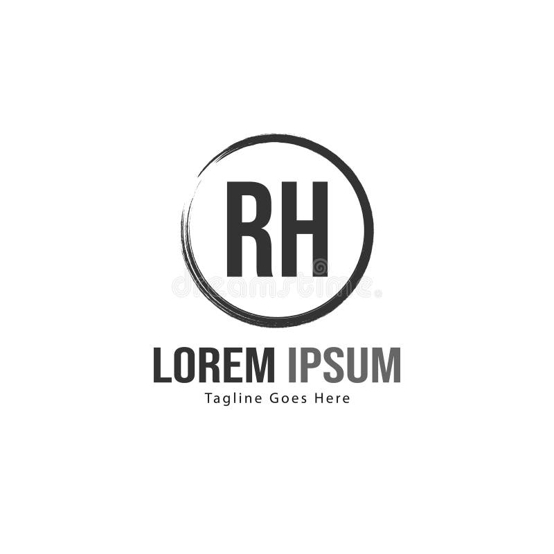 Initial RH Logo Template with Modern Frame. Minimalist RH Letter Logo ...