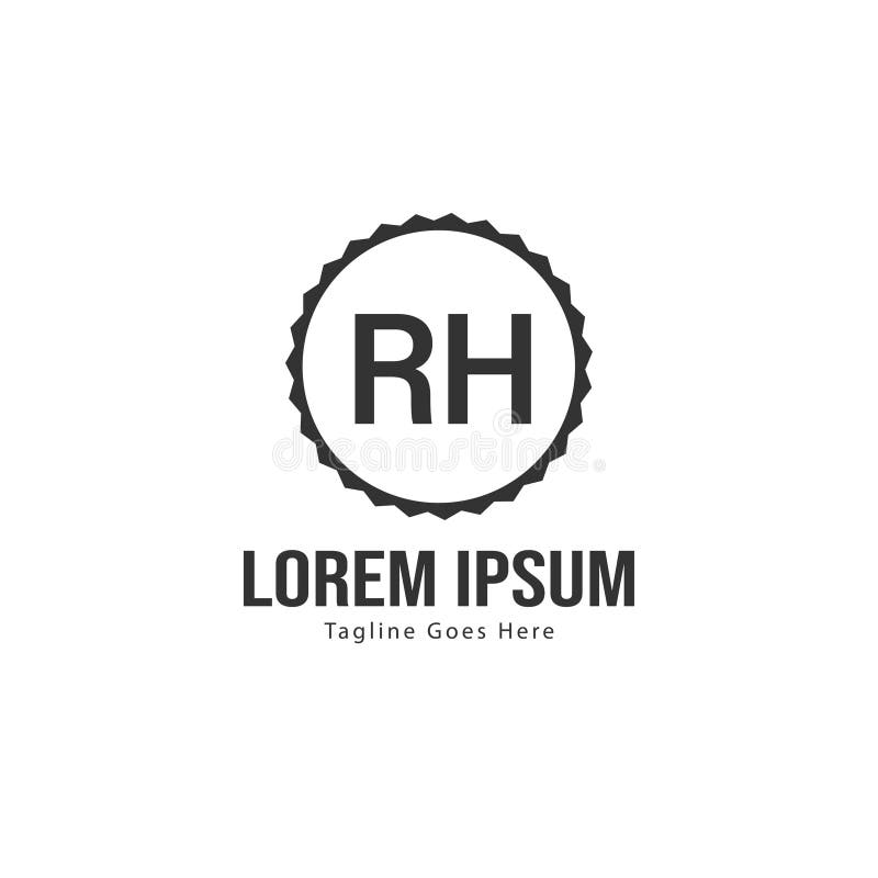 Initial RH Logo Template with Modern Frame. Minimalist RH Letter Logo ...