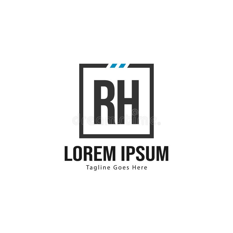 Initial RH Logo Template with Modern Frame Stock Vector - Illustration ...