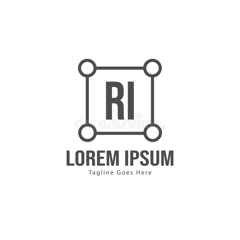 Initial RI Logo Template with Modern Frame. Minimalist RI Letter Logo ...