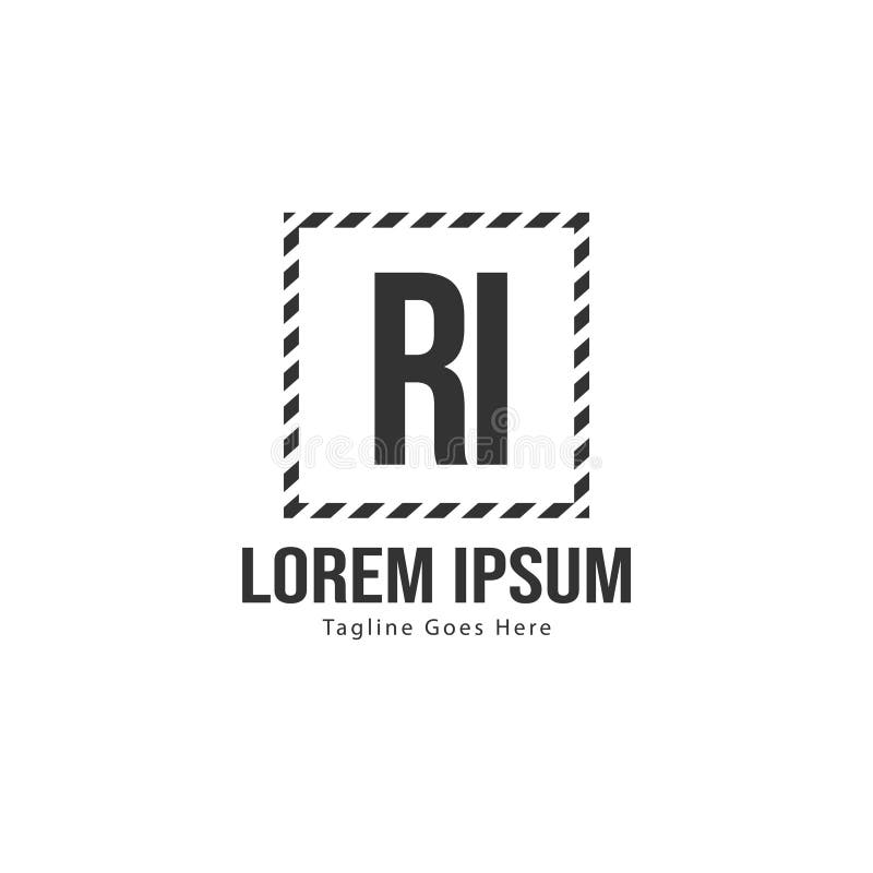Initial RI Logo Template with Modern Frame. Minimalist RI Letter Logo ...