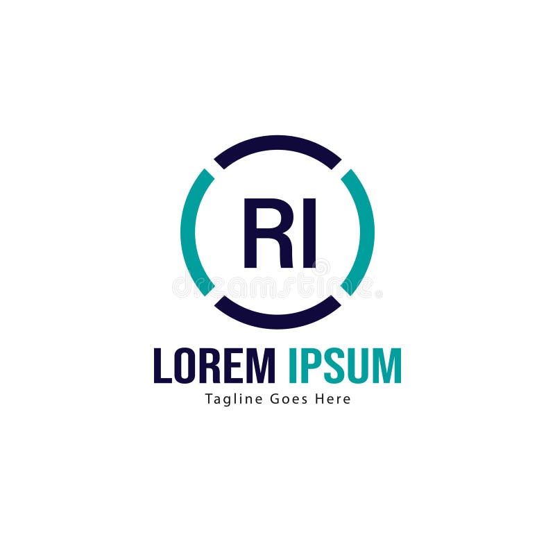 Initial RI Logo Template with Modern Frame. Minimalist RI Letter Logo ...