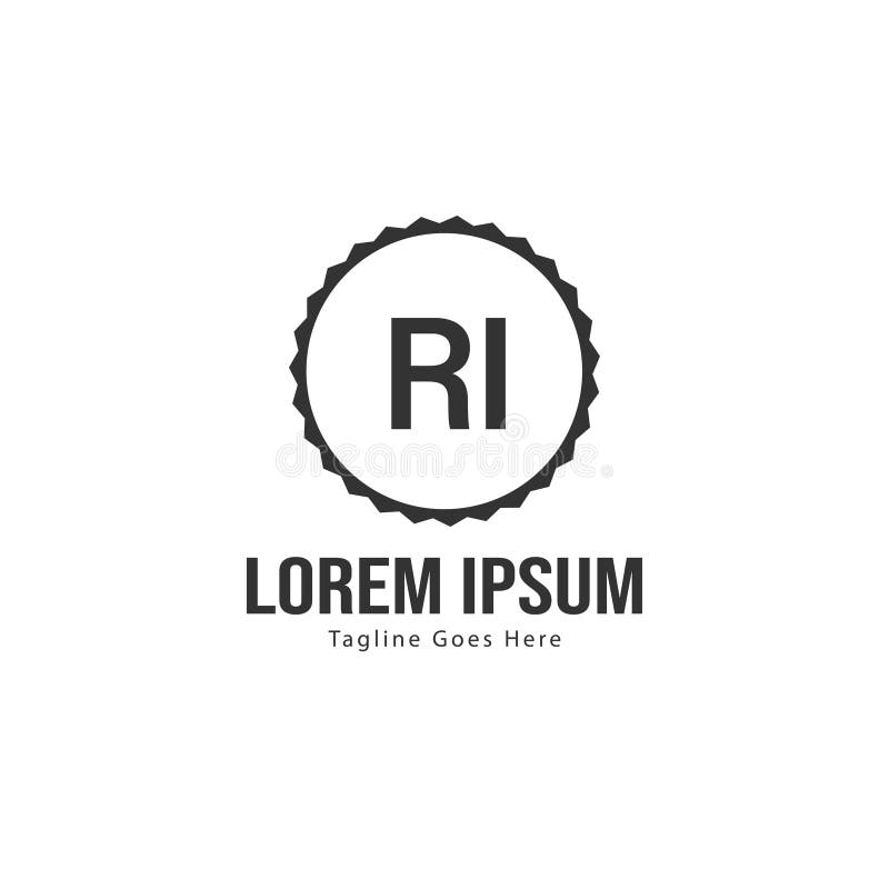 Initial RI Logo Template with Modern Frame. Minimalist RI Letter Logo ...