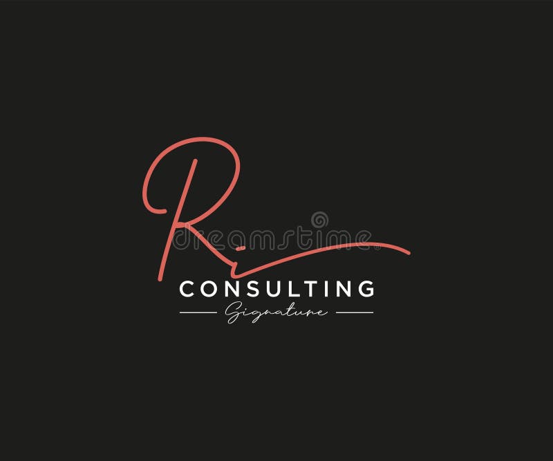 Initial RI Signature Logo Collection Template Vector. Hand Drawn ...