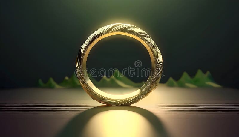 Initial Ring, Cursive Font, Elegant Simplicity, 3D Illustration, Ring ...
