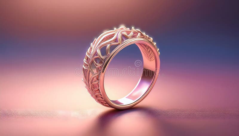 Initial Ring, Cursive Font, Elegant Simplicity, 3D Illustration, Ring ...