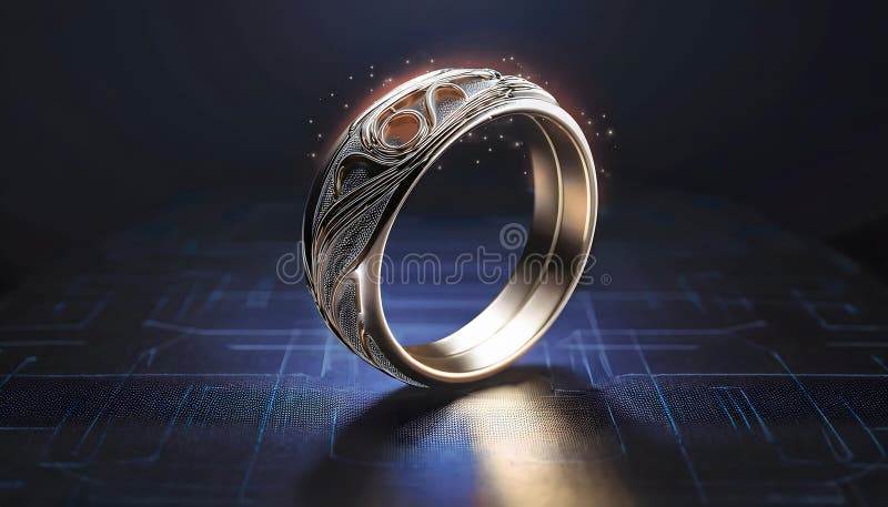 Initial Ring, Cursive Font, Elegant Simplicity, 3D Illustration, Ring ...