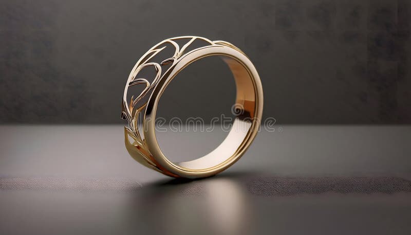 Initial Ring, Cursive Font, Elegant Simplicity, 3D Illustration, Ring ...