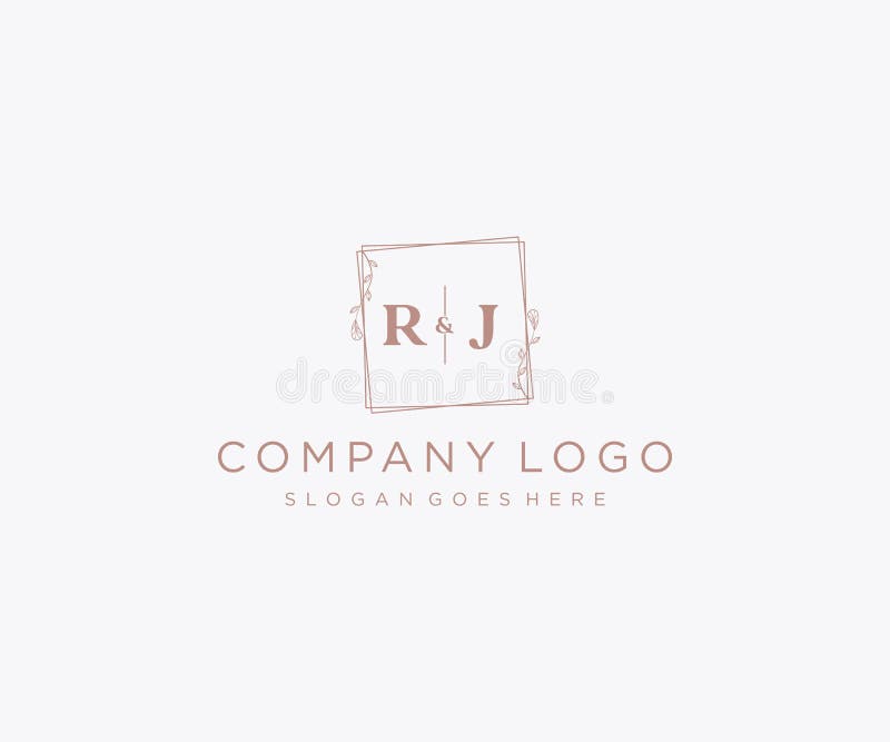 Initial RJ Letters Decorative Luxury Wedding Logo Stock Vector ...