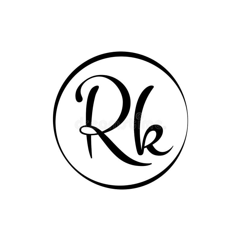 Initial Rk Letter Logo Design Vector Template. Abstract Script Letter ...